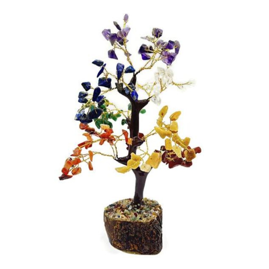 Crystal Gem Trees With Wood Base ,gemstone Wire Sculpture Tree of Life ...