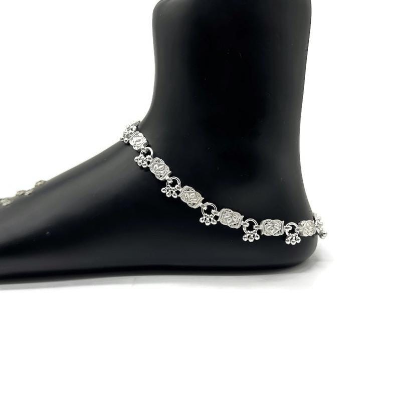 925 Sterling Silver Bride Anklet Silver Bride Payal Silver Anklet Silver Payal Silver Antique Payal Designer Anklet