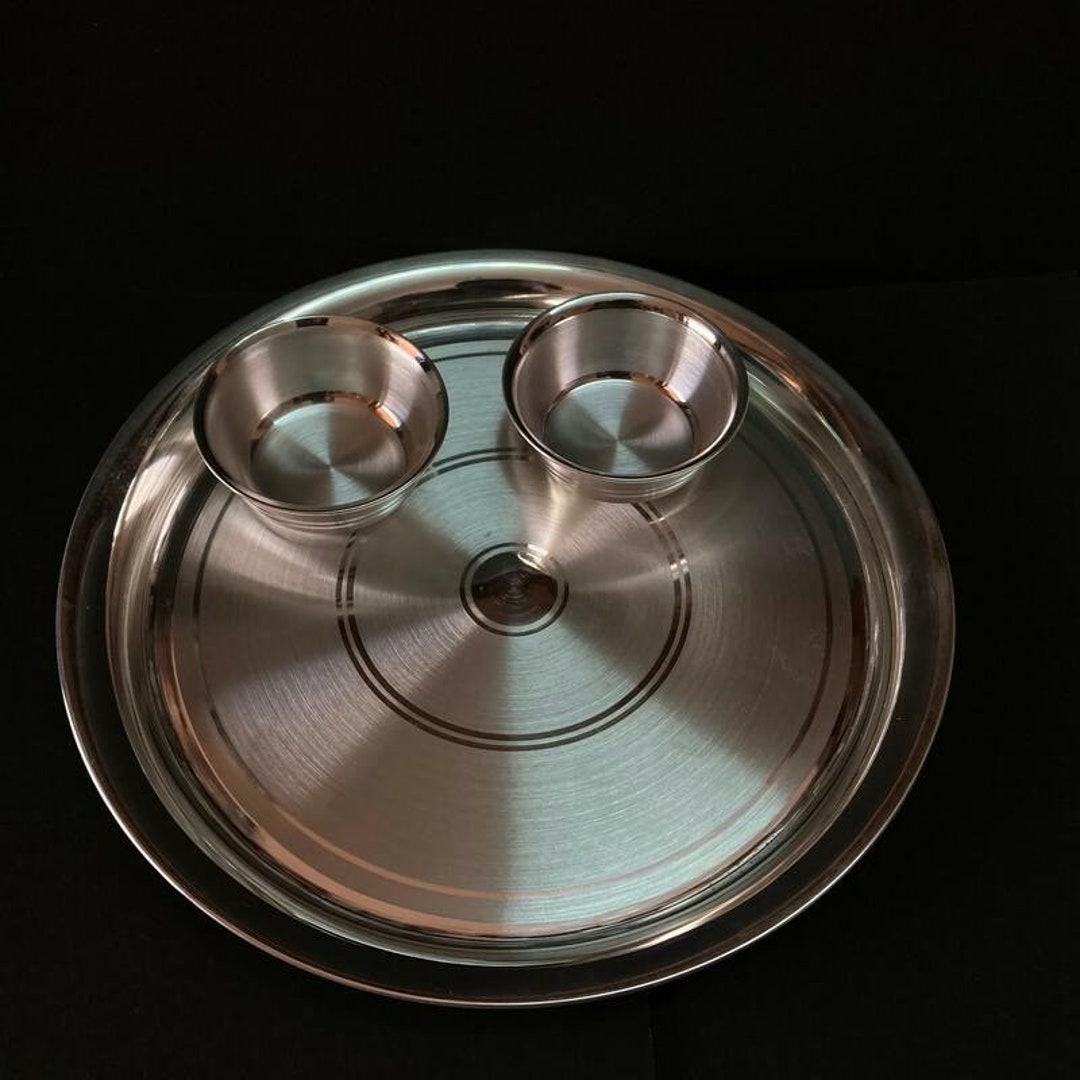 925 Sterling Silver Dinner Set, Silver Thali & Bowl, Silver Thali and ...