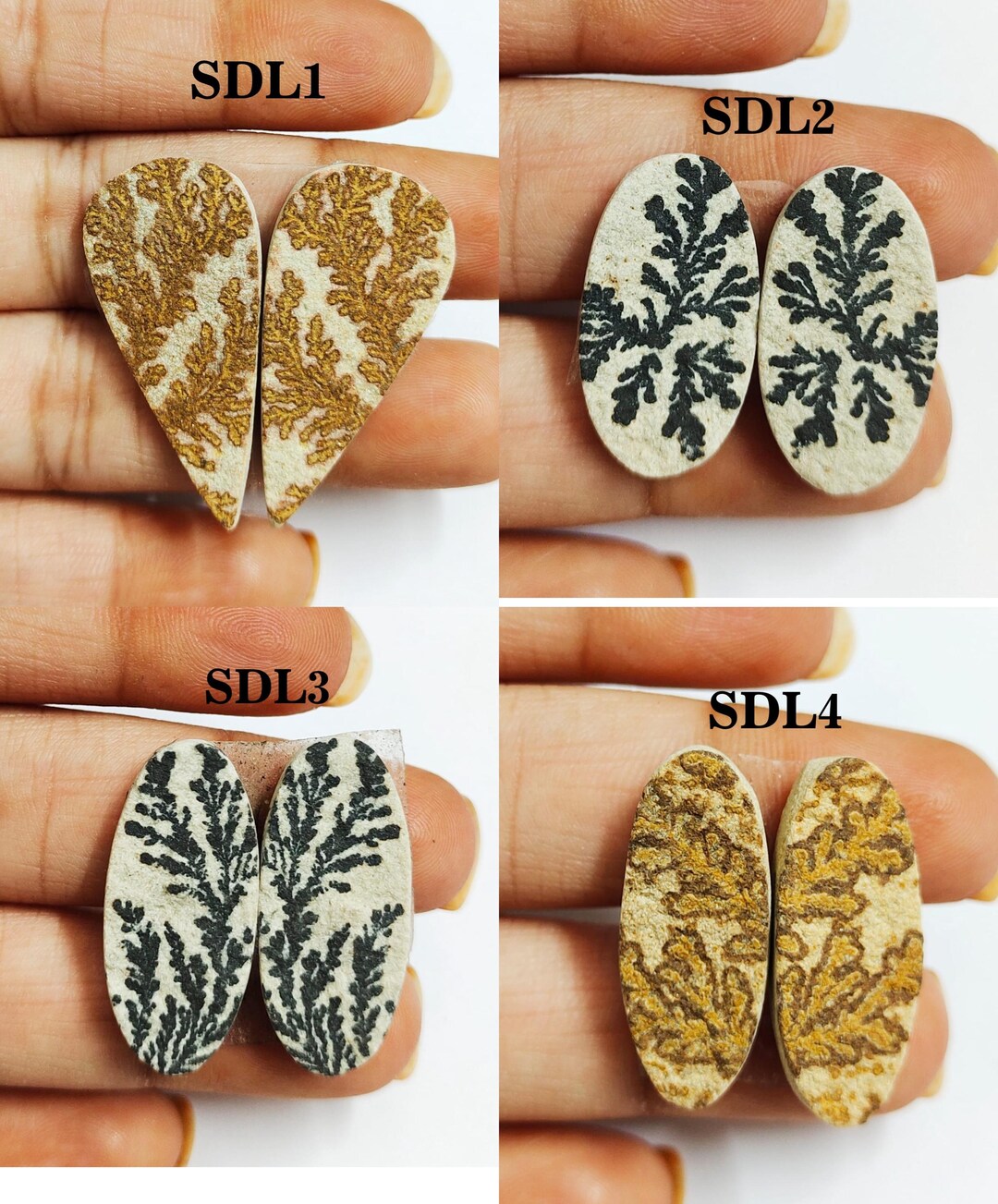 Scenic Dendritic Limestone Pair, Psilomelane Dendrite Druzy, Natural ...