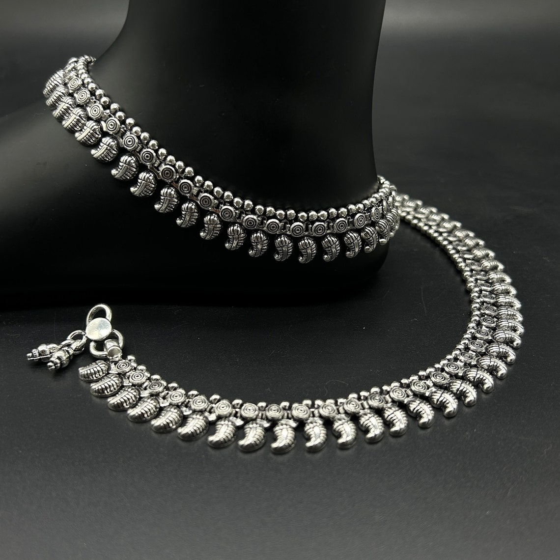 925 Sterling Silver Bride Anklet / Silver Bride Payal / Silver Anklet ...