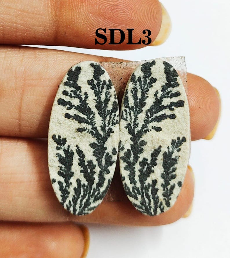 Scenic Dendritic Limestone Pair, Psilomelane Dendrite Druzy, Natural ...