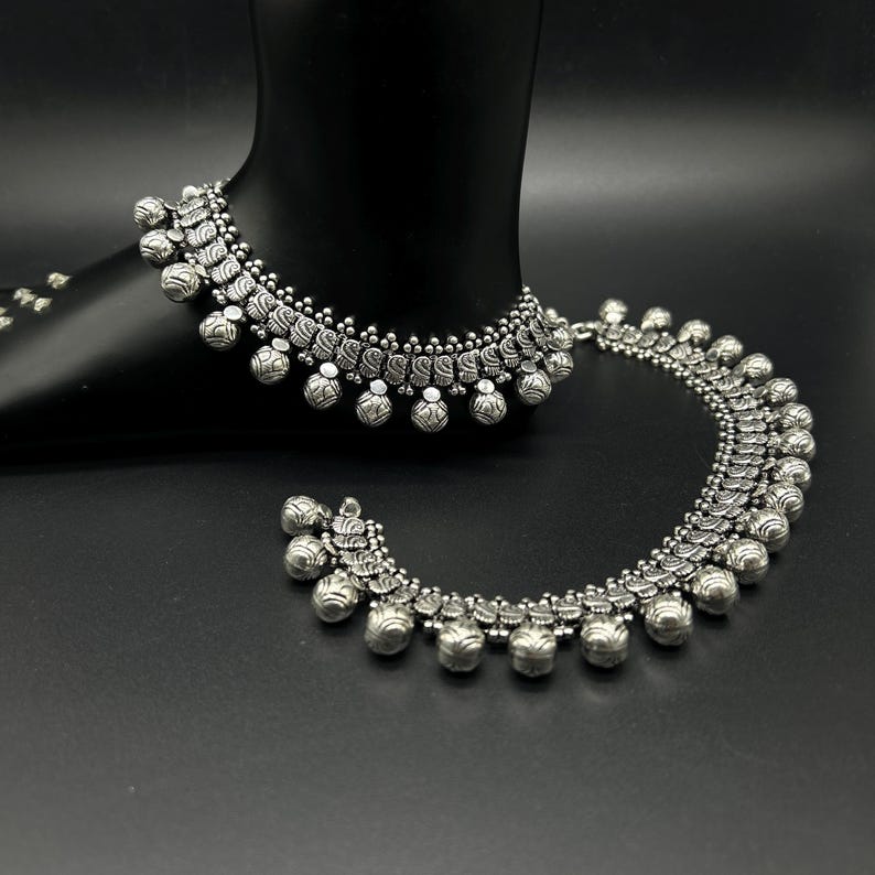 925 Sterling Silver Bride Anklet / Silver Bride Payal / Silver Anklet ...