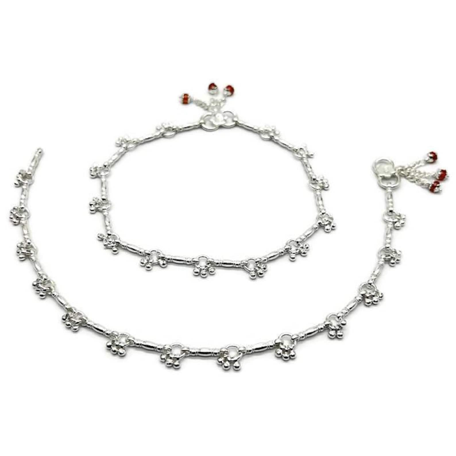 925 Sterling Silver Anklet / Silver Bride Payal / Silver Anklet ...