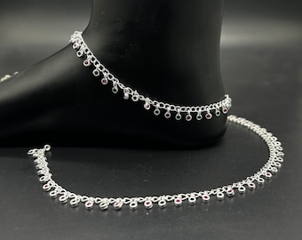 925 Sterling Silver Anklet / Silver Bride Payal / Silver Anklet ...