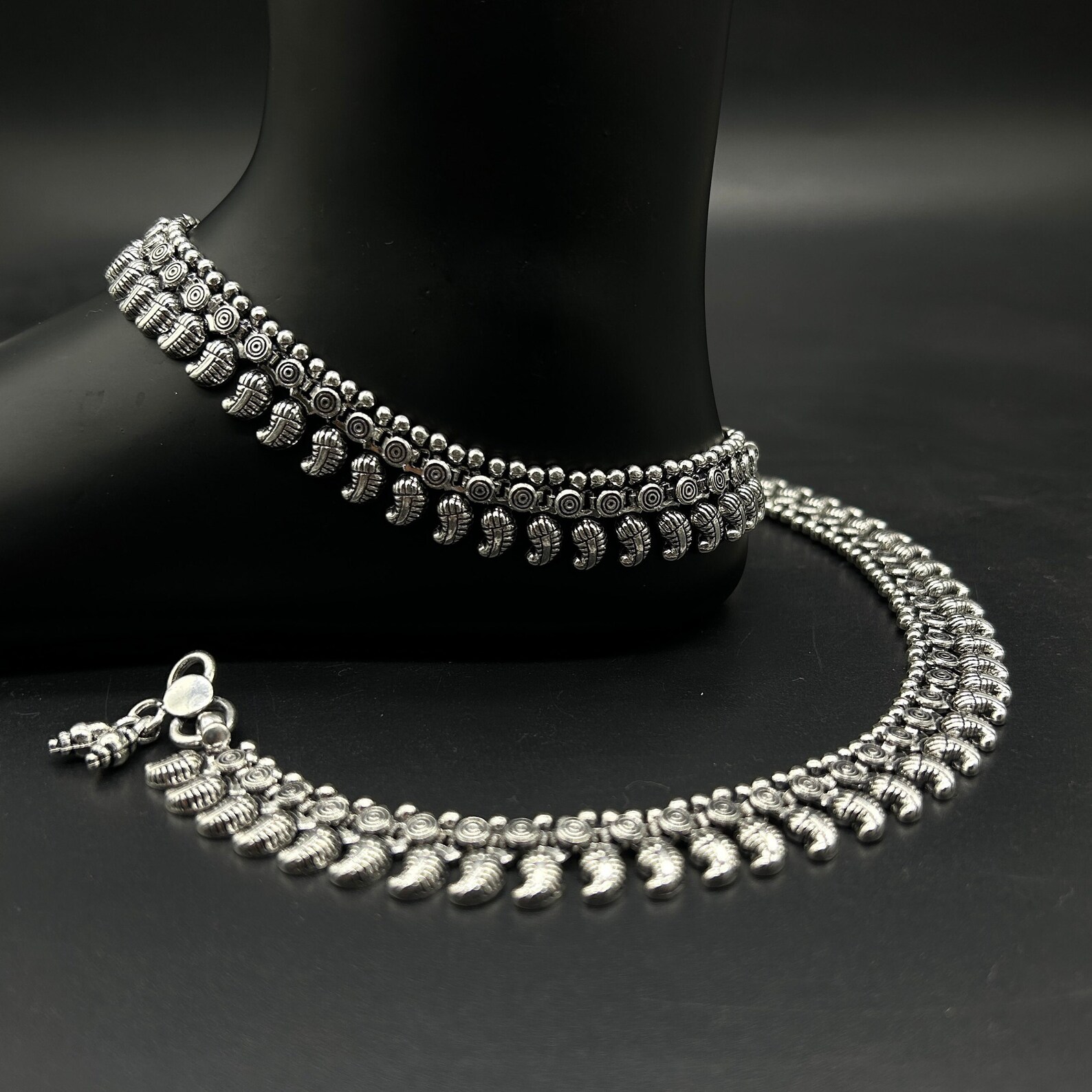 925 Sterling Silver Bride Anklet / Silver Bride Payal / Silver Anklet ...