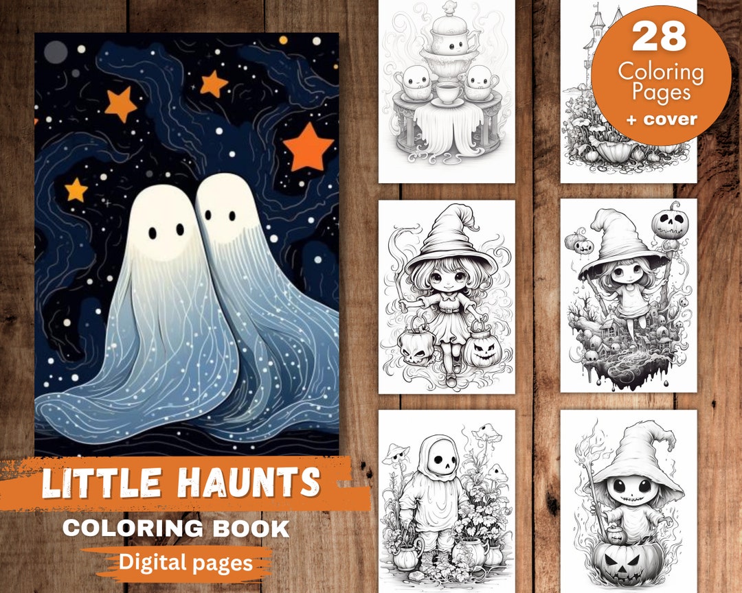 Cute Little Ghost Line Drawing Coloring Book Adults Coloring - Etsy