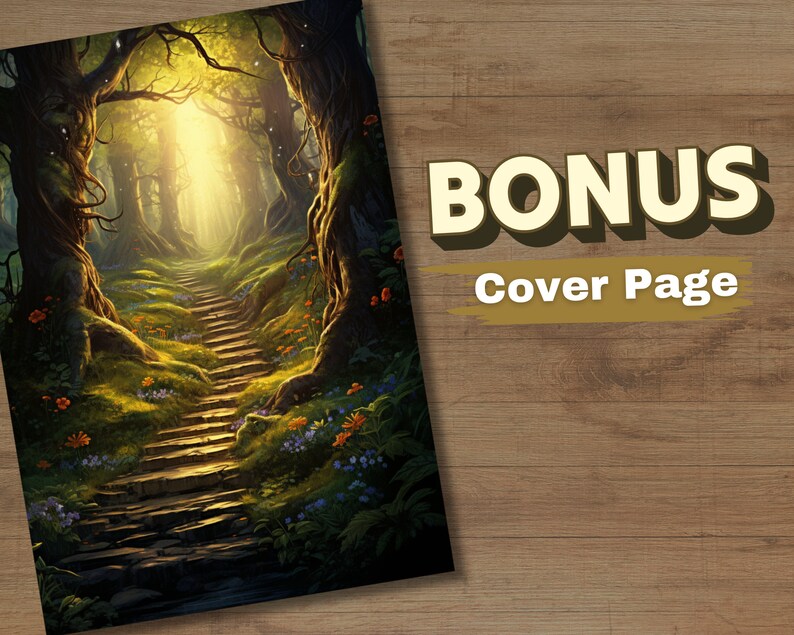 Fantasy Path Line Drawing Coloring Pages 27 Enchanted Forest - Etsy