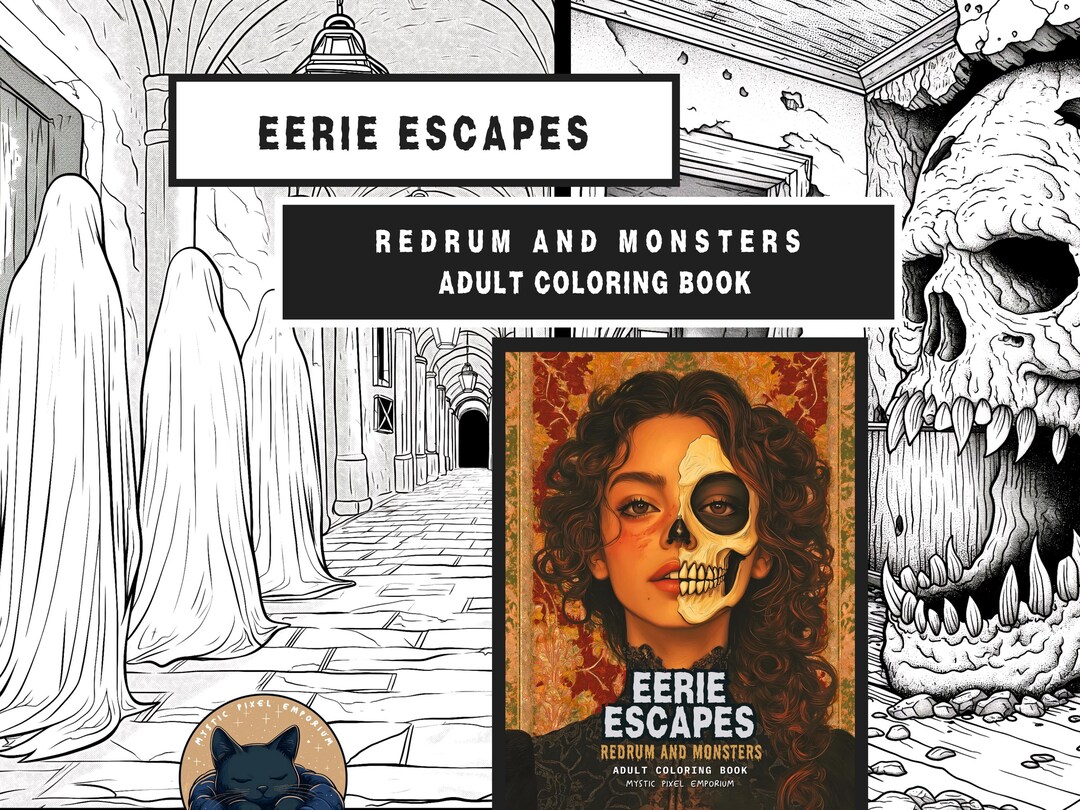 Eerie Escapes Redrum and Monsters: Adult Horror Coloring Book, 90 ...