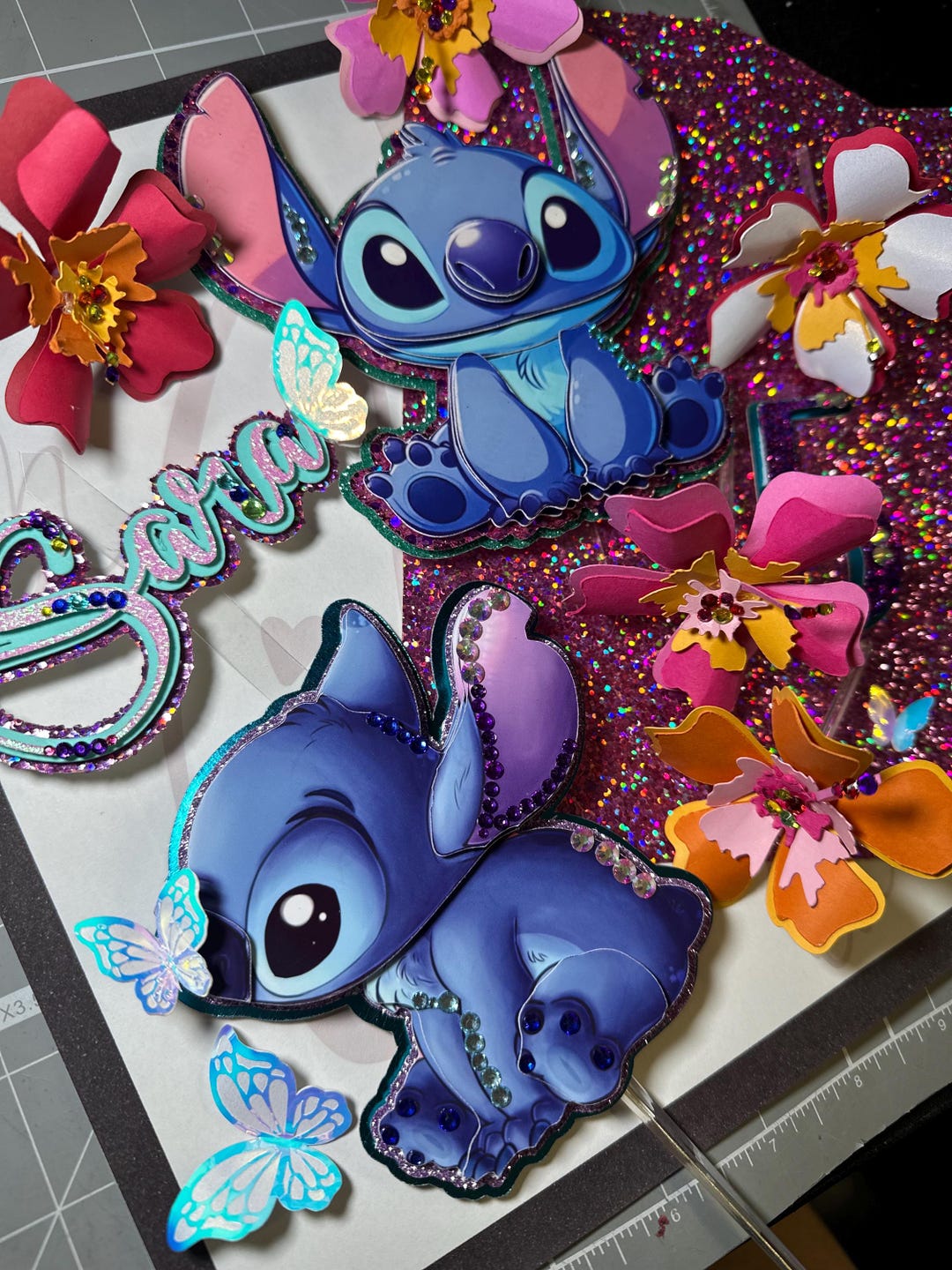 Cake Topper Stitch 3D Flowers - Etsy