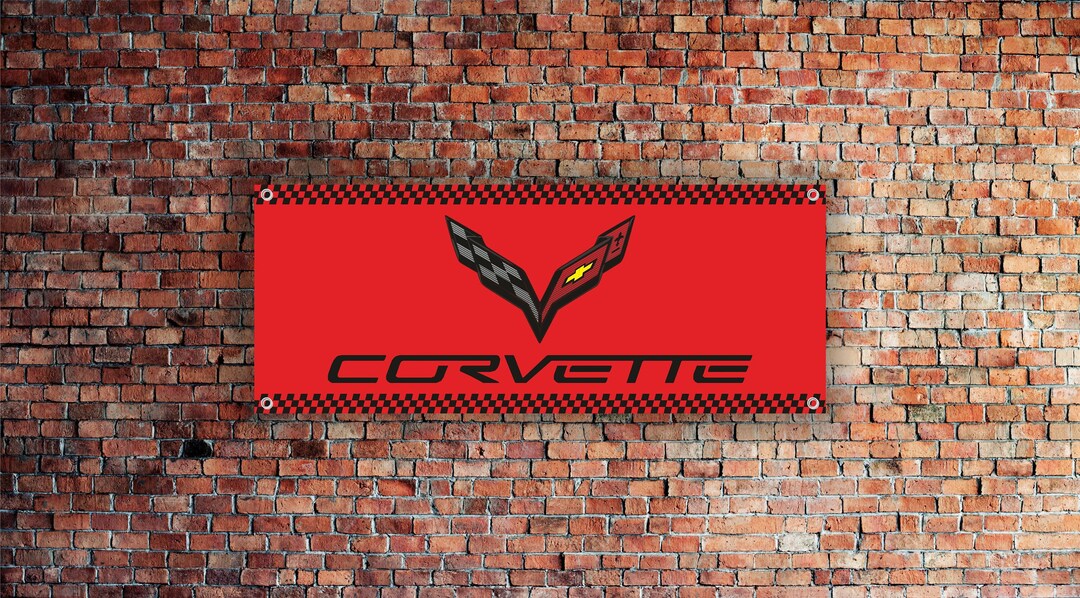 Corvette Logo Banner Vinyl Garage Signoffice or Showroom - Etsy