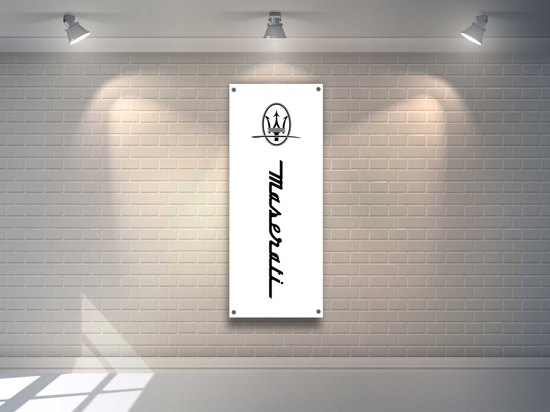 Maserati Logo Banner Vinyl, Garage Sign, Office or Showroom, Flag ...