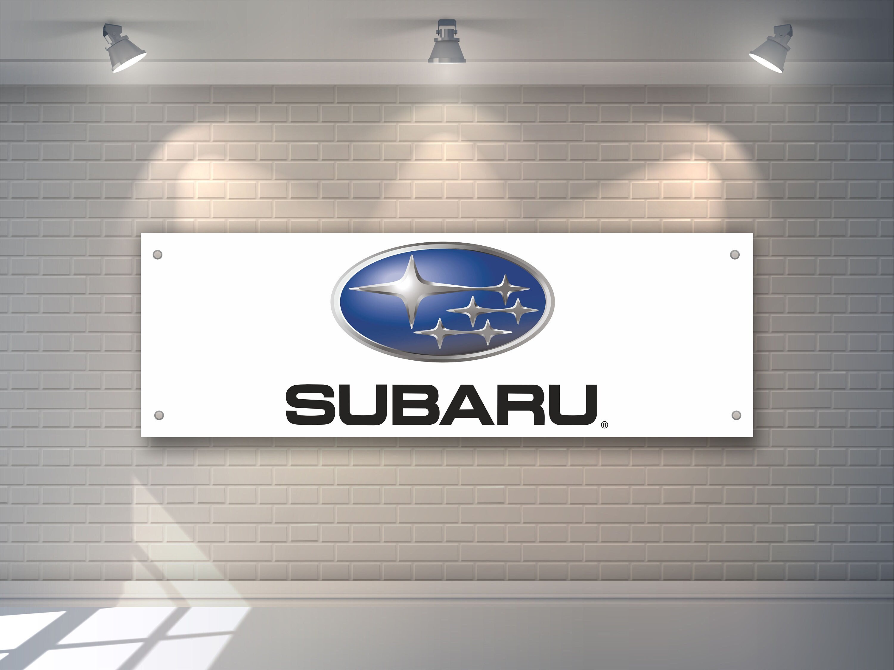 Subaru Logo Banner Vinyl, Garage Sign, Office or Showroom, Flag, Racing ...