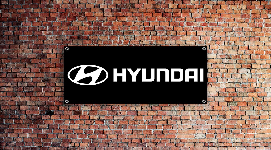 Hyundai Logo Banner Vinyl, Garage Sign,office or Showroom, Flag, Racing ...