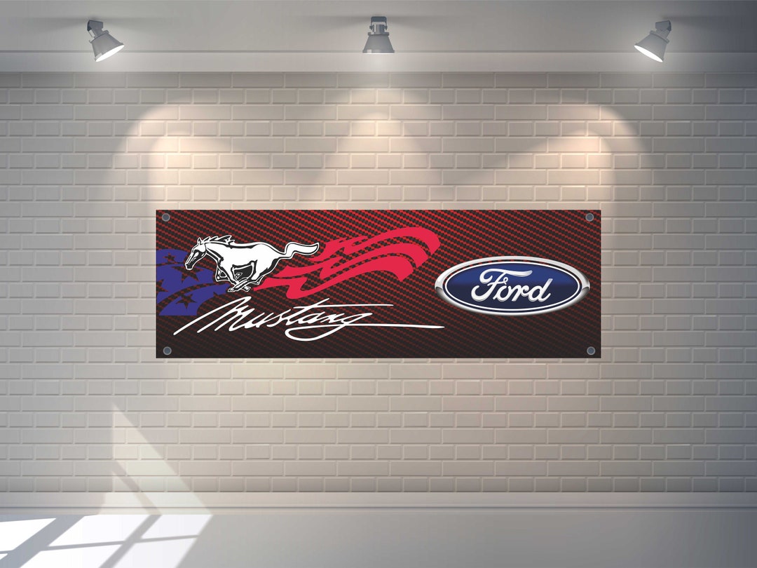 Ford Logo Banner Vinyl, Garage Sign,office or Showroom, Flag, Racing ...