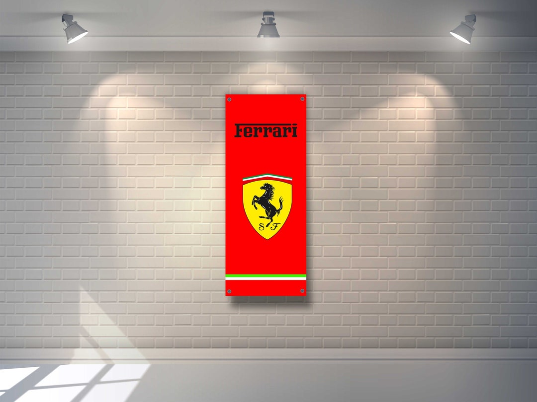Buy Ferrari Logo Banner Vinyl, Garage Sign,office or Showroom, Flag ...