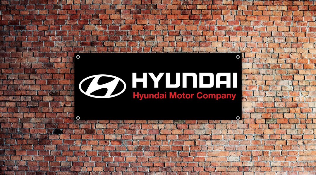 Hyundai Logo Banner Vinyl, Garage Sign,office or Showroom, Flag, Racing ...