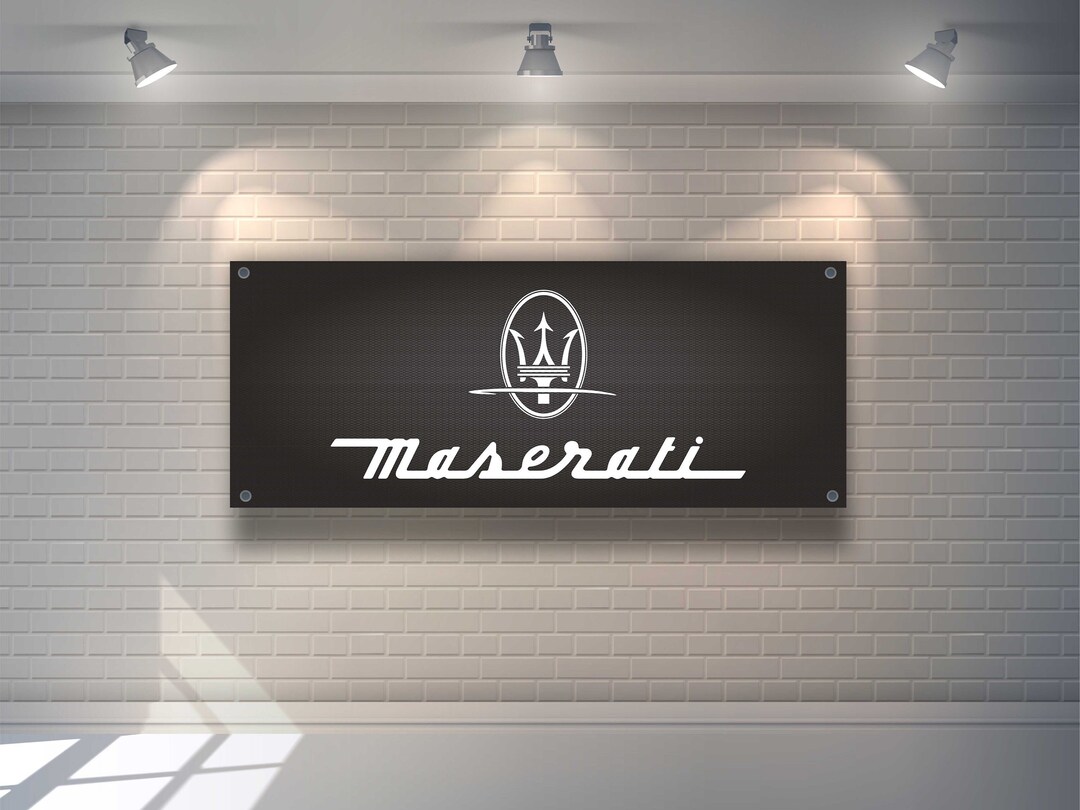 Maserati Logo Banner Vinyl Garage Sign Office or Showroom - Etsy