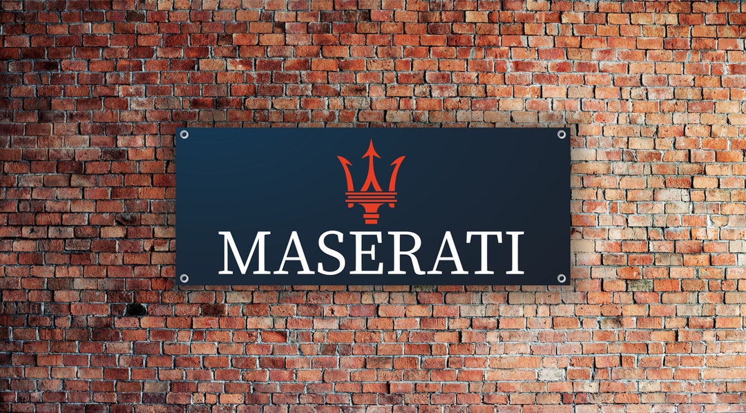 Maserati Logo Banner Vinyl, Garage Sign,office or Showroom, Flag ...