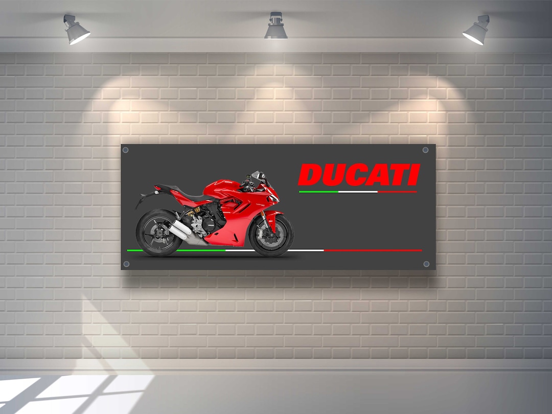 Vinile banner logo Ducati, insegna garage, ufficio o showroom, bandiera ...