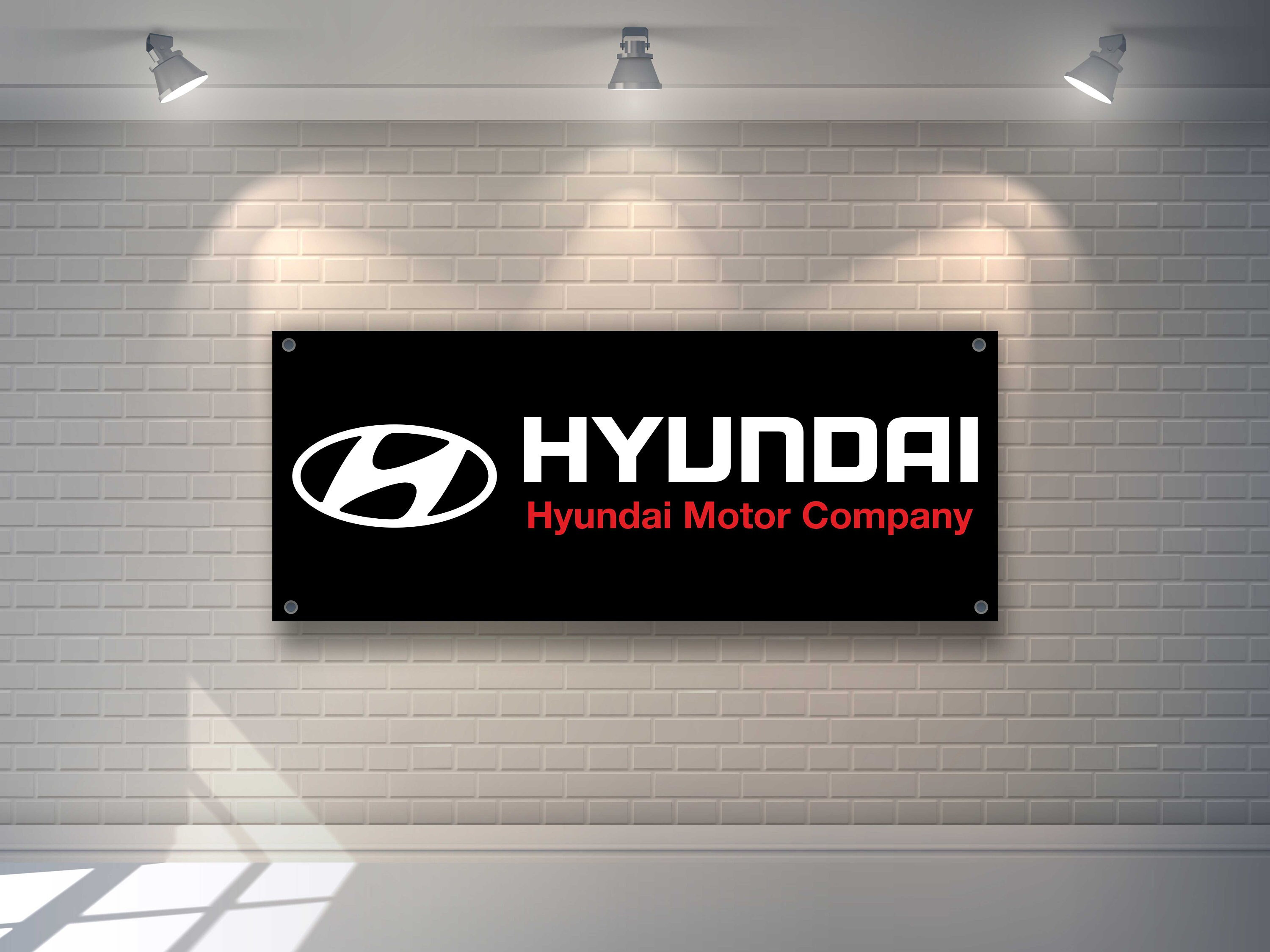 Hyundai Logo Banner Vinyl, Garage Sign,office or Showroom, Flag, Racing ...