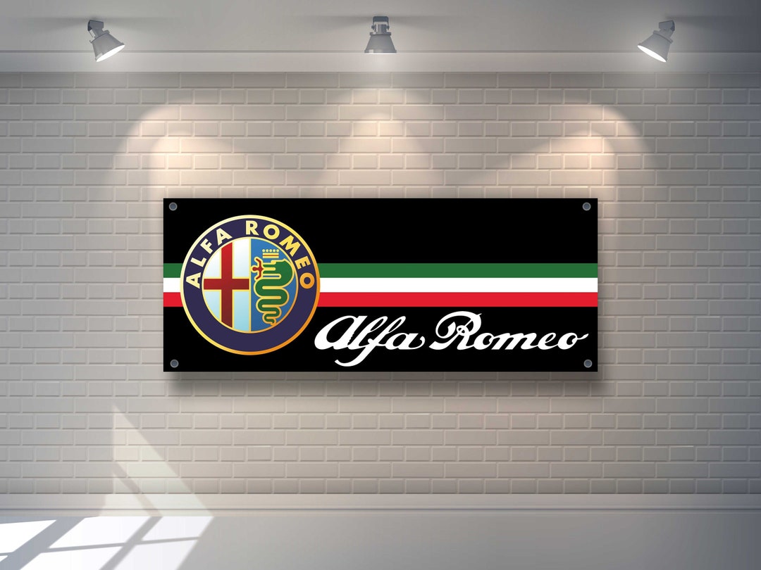 Alfa Romeo Logo Banner Vinyl, Garage Sign,office or Showroom, Flag ...