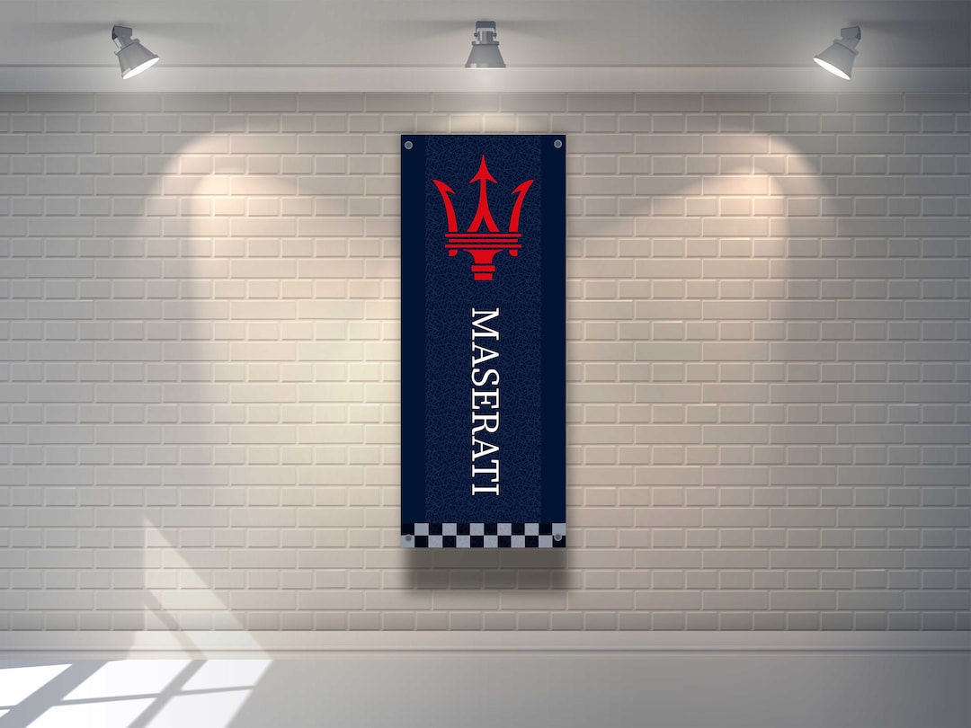 Maserati Logo Banner Vinyl, Garage Sign, Office or Showroom, Flag ...