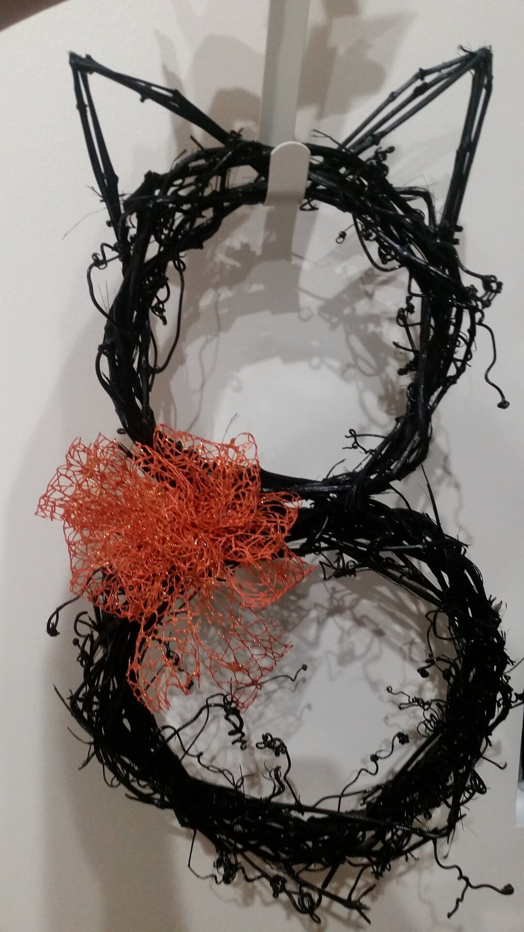 Vine Wreath Kitty Black With Orange Ribbon - Etsy