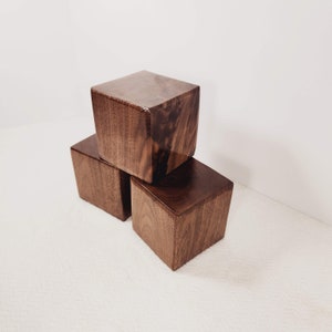 3" Inch Beautiful Black Walnut Solid Wood Blocks, Gloss Finish. Set of ...
