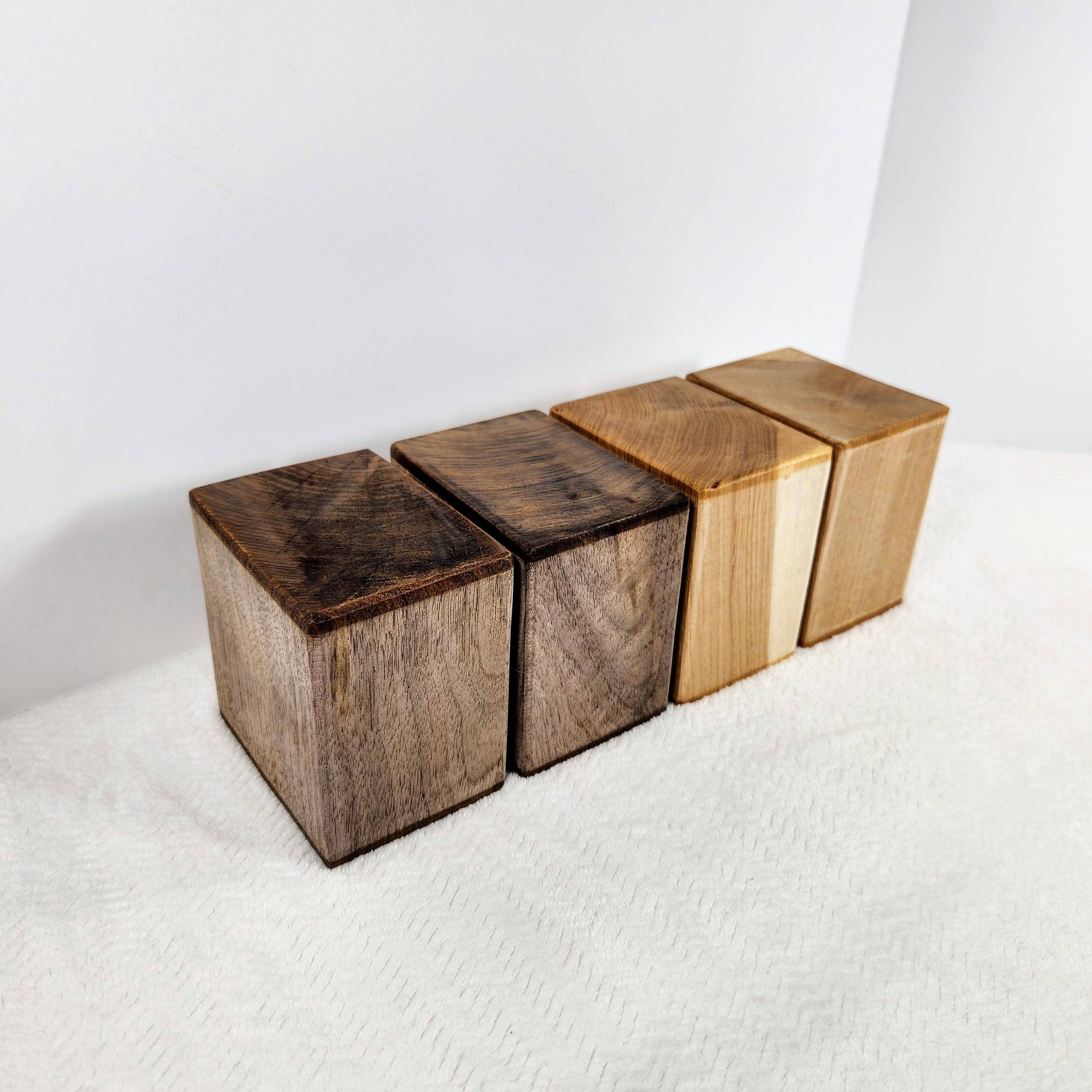 2 Black Walnut and 2 Hickory, 4"x 4"x 3" Variety Pack. Planed, Smooth ...