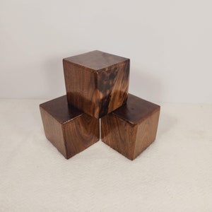 3" Inch Beautiful Black Walnut Solid Wood Blocks, Gloss Finish. Set of ...