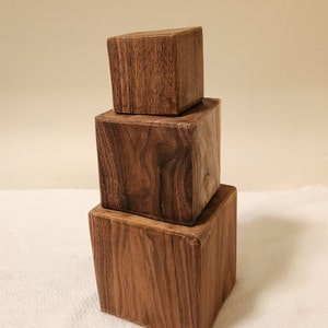 6", 5", and 4" American Black Walnut Wood Blocks Set of 3. Turning ...