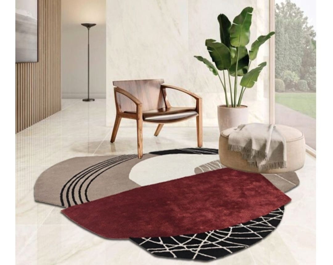 Odd Shape Irregular Rug Handmade Gifts Designer Hand Tufted Wool Area ...