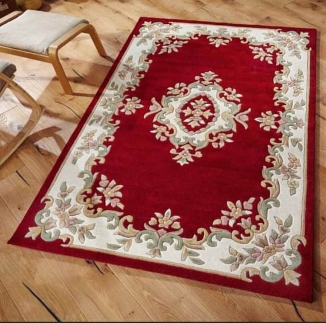 Oriental Royal Traditional Rug Floor Mat, Vintage Vinyl Rug, Blue Vinyl ...