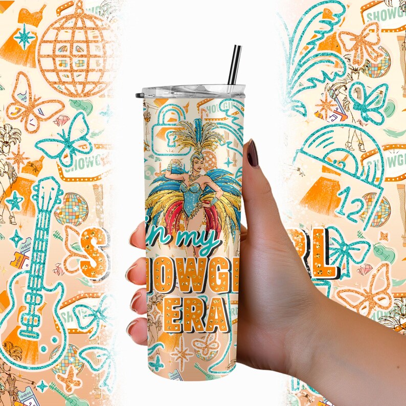 Showgirl Tumbler Wrap PNG, in My Showgirl Era, Glam Las Vegas ...