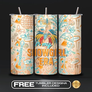 Showgirl Tumbler Wrap PNG, in My Showgirl Era, Glam Las Vegas ...