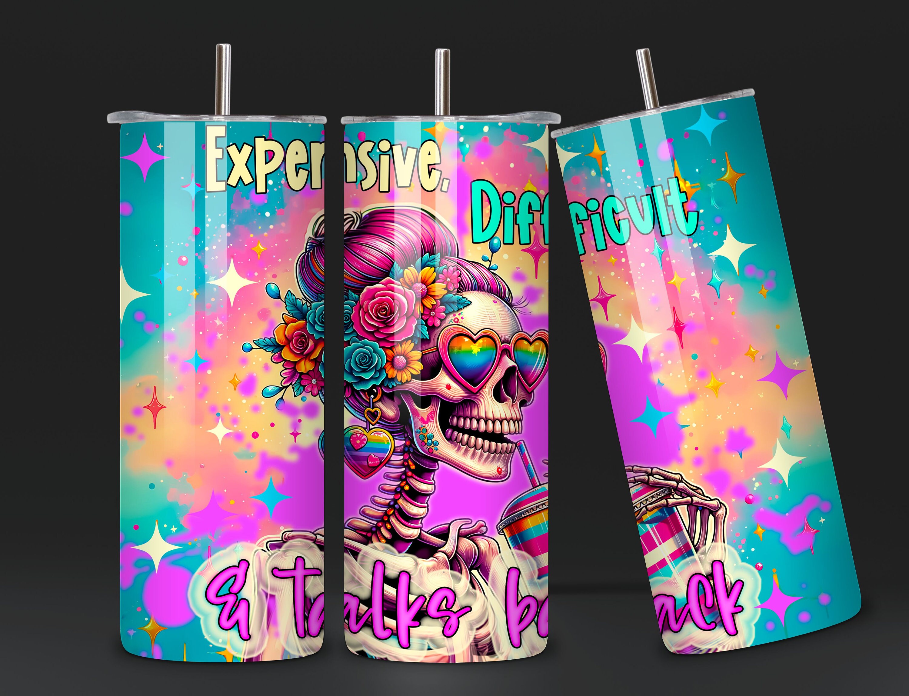 Hilarious Talking Skeleton Tumbler Wrap PNG, Expensive & Difficult ...