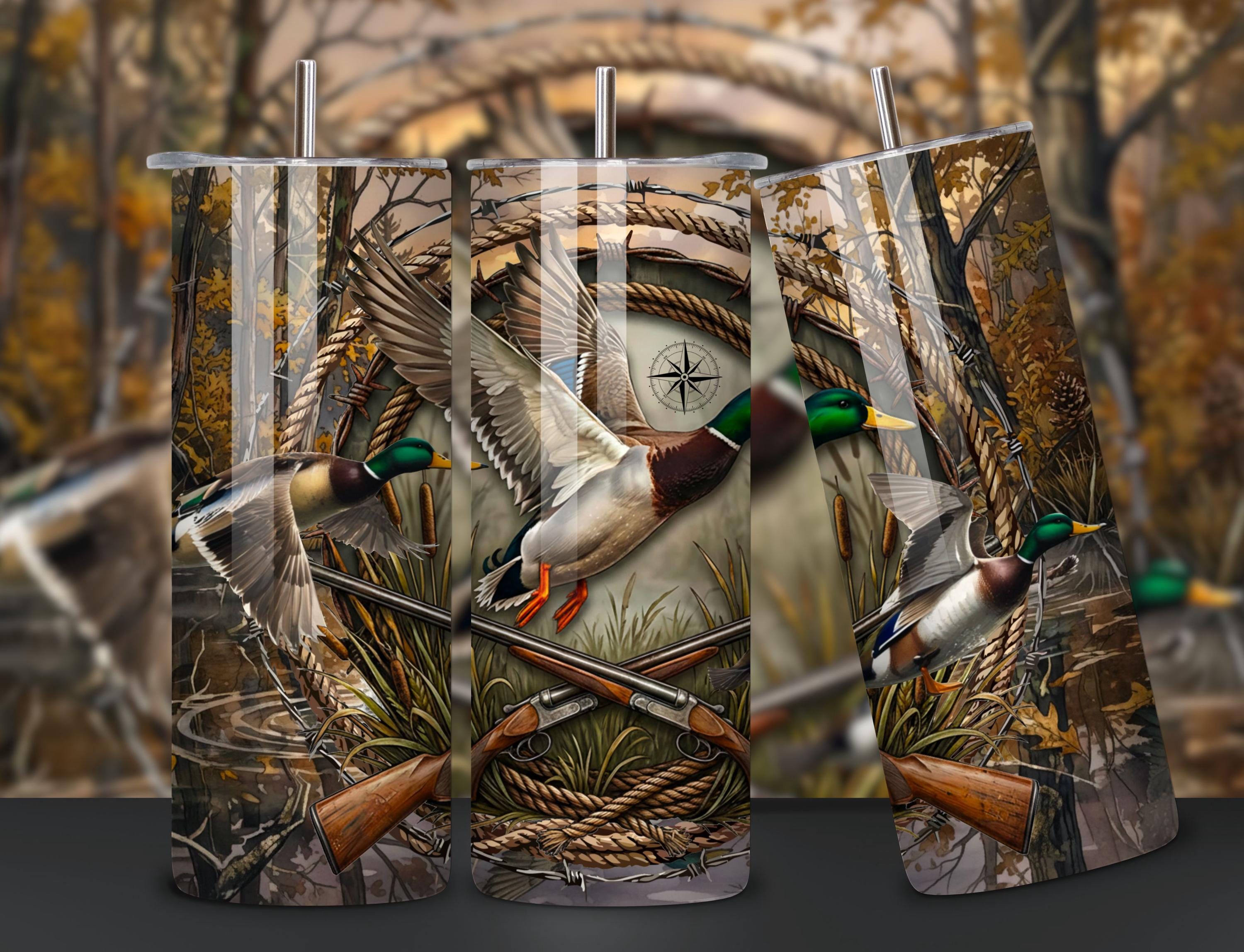 Mallard Ducks Hunting Tumbler Wrap PNG, Vintage Camo Duck Hunting ...
