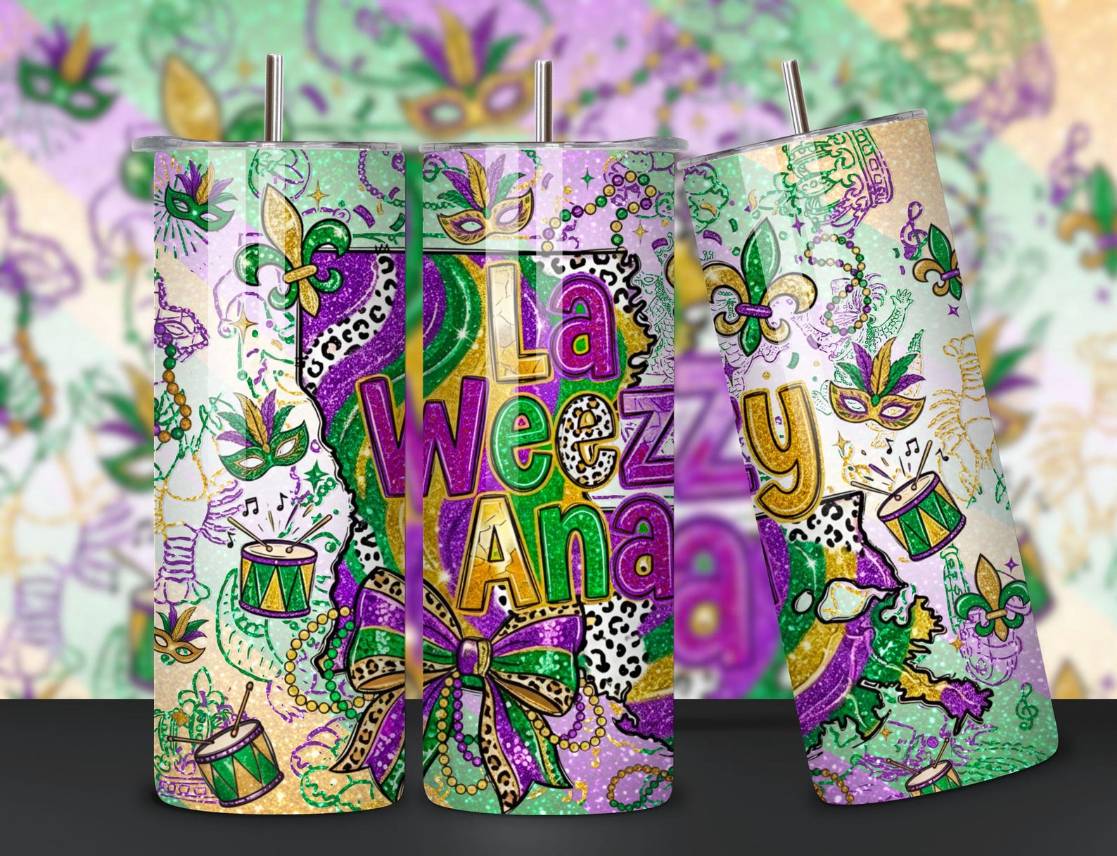 La Weezy Ana Mardi Gras Tumbler Wrap PNG, Fat Tuesday, LA Festival ...