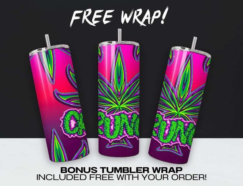Weed Tumbler Wrap, Smoker Girl 20oz Skinny Tumbler Weed Design, Pink ...