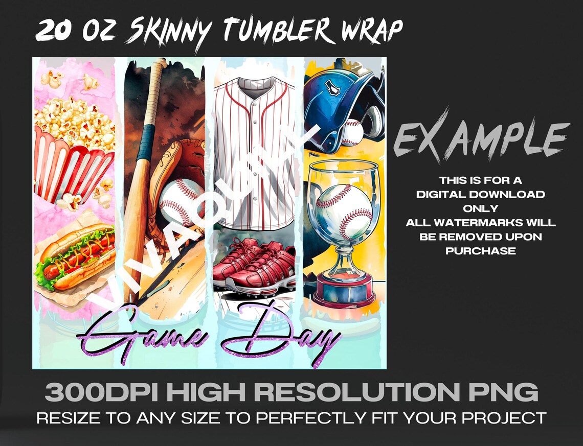Baseball Tumbler Wrap PNG, 20 Oz Sublimation Design, Sports Tumbler ...
