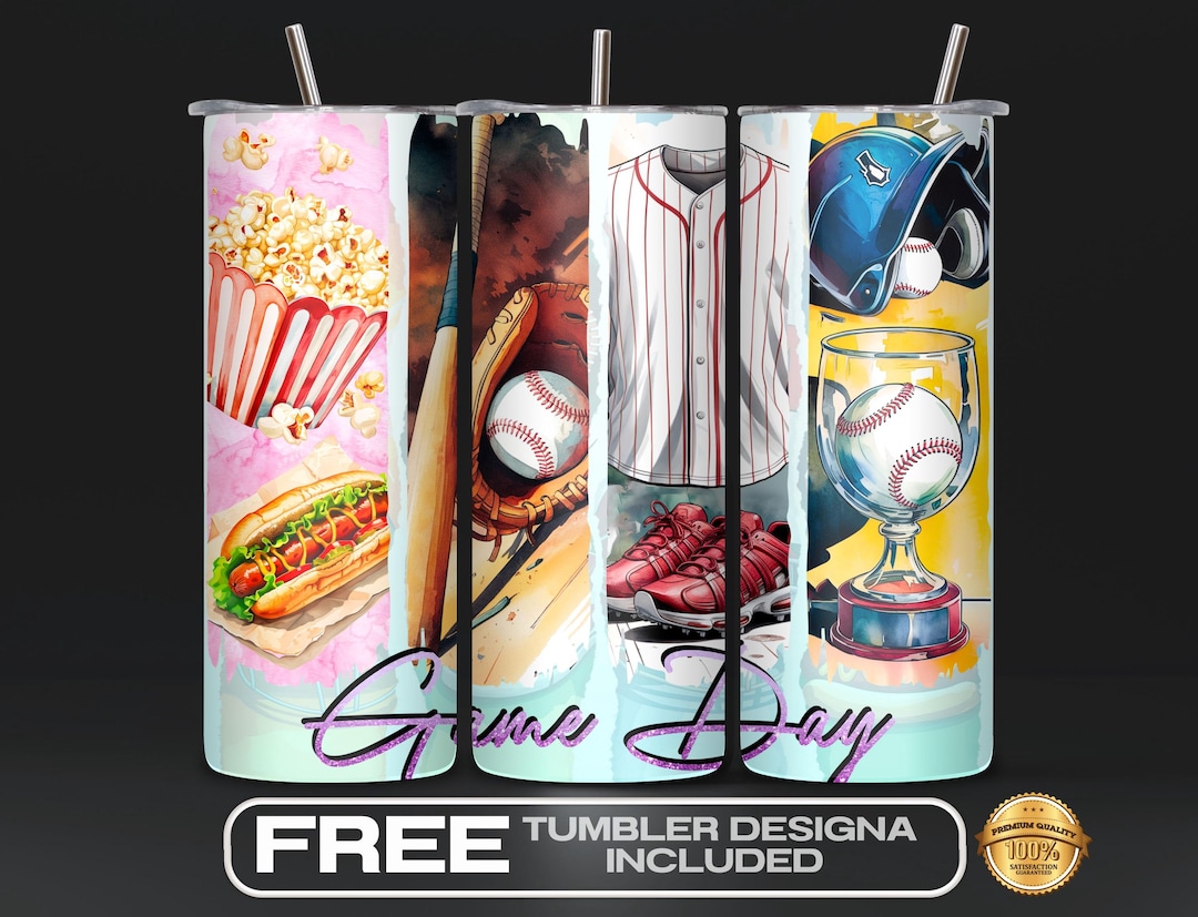 Baseball Tumbler Wrap PNG, 20 Oz Sublimation Design, Sports Tumbler ...