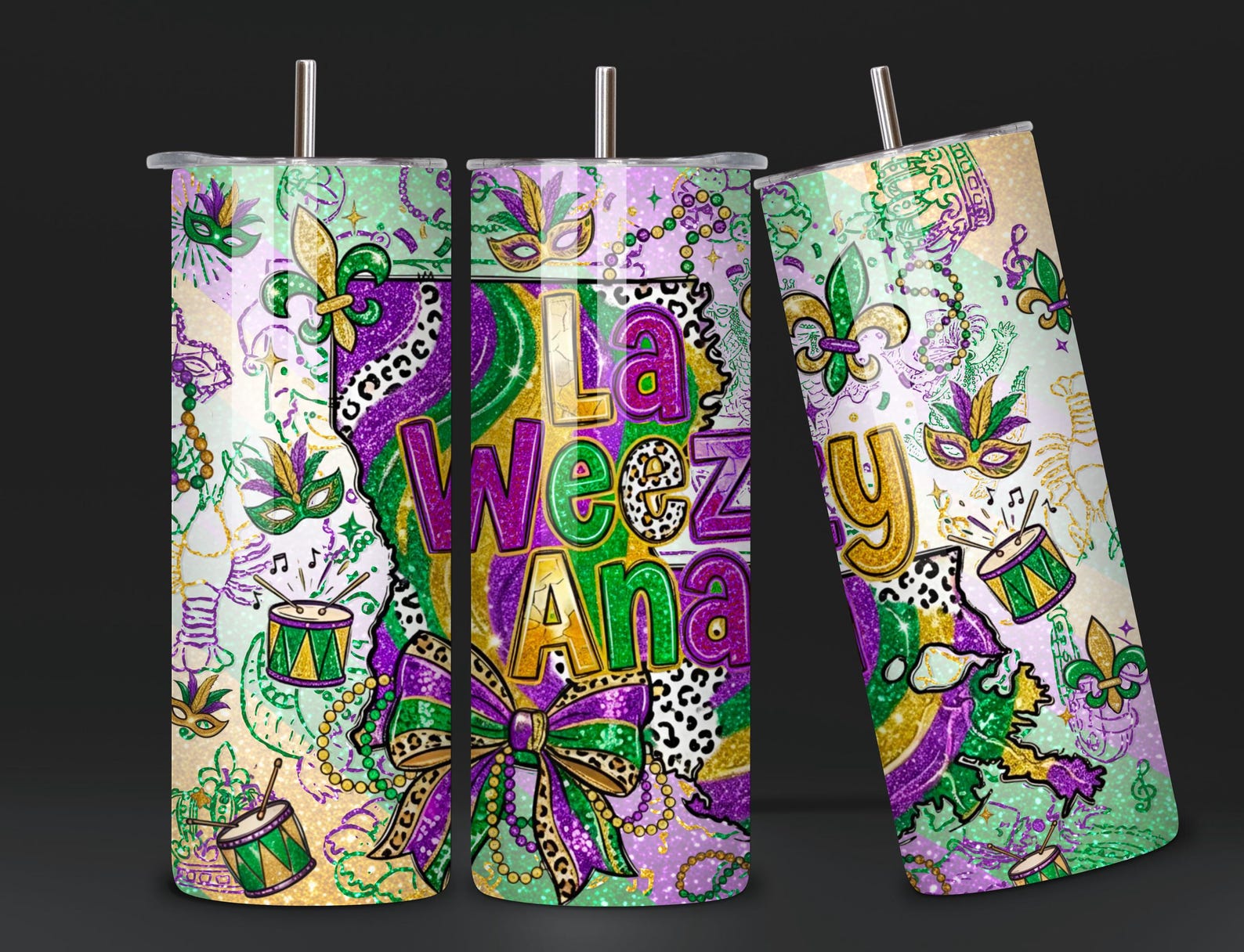 La Weezy Ana Mardi Gras Tumbler Wrap PNG, Fat Tuesday, LA Festival ...