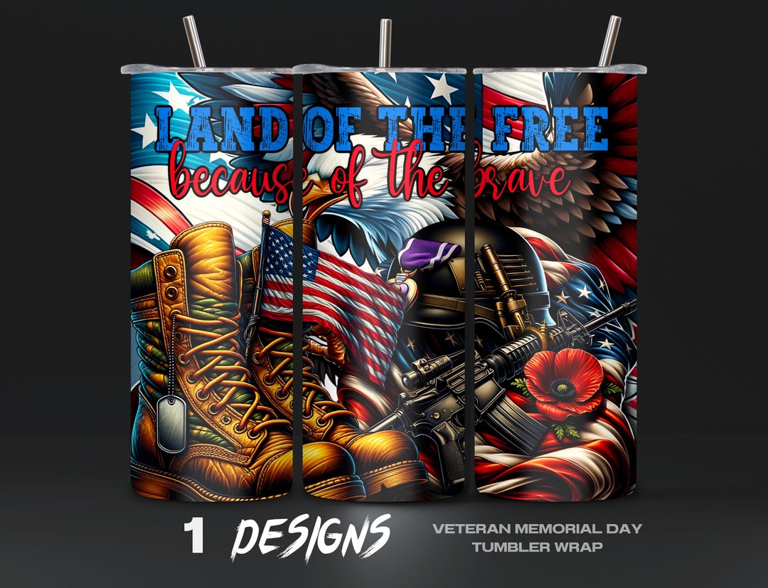 Veteran Memorial Day Tumbler Wrap 20oz, Sublimation Design, Digital ...