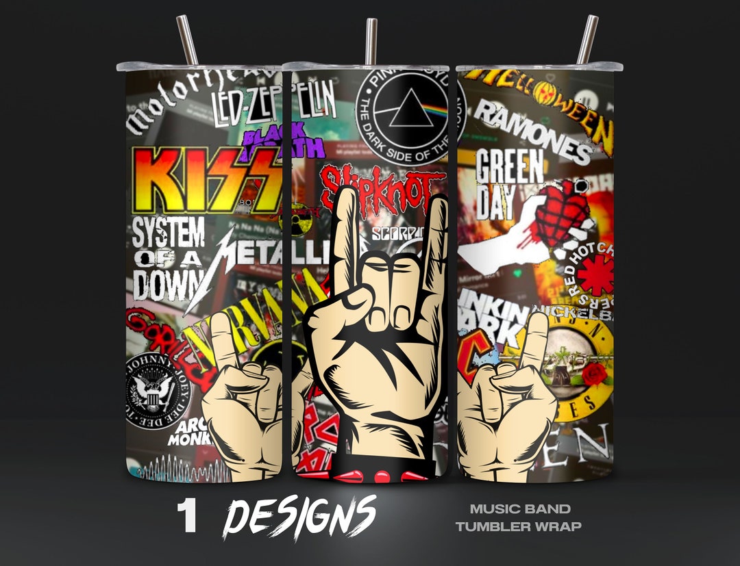 Rockin' Music Band Tumbler Wrap PNG, Rock Band, Heavy Metal, High ...