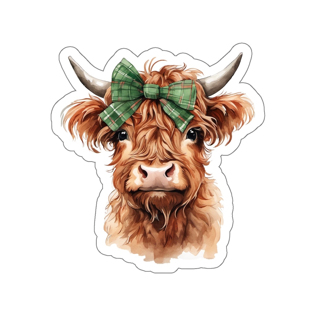 Baby Highland Cow Sticker, Cute Cow Sticker, Hydro Flask Sticker, Water ...