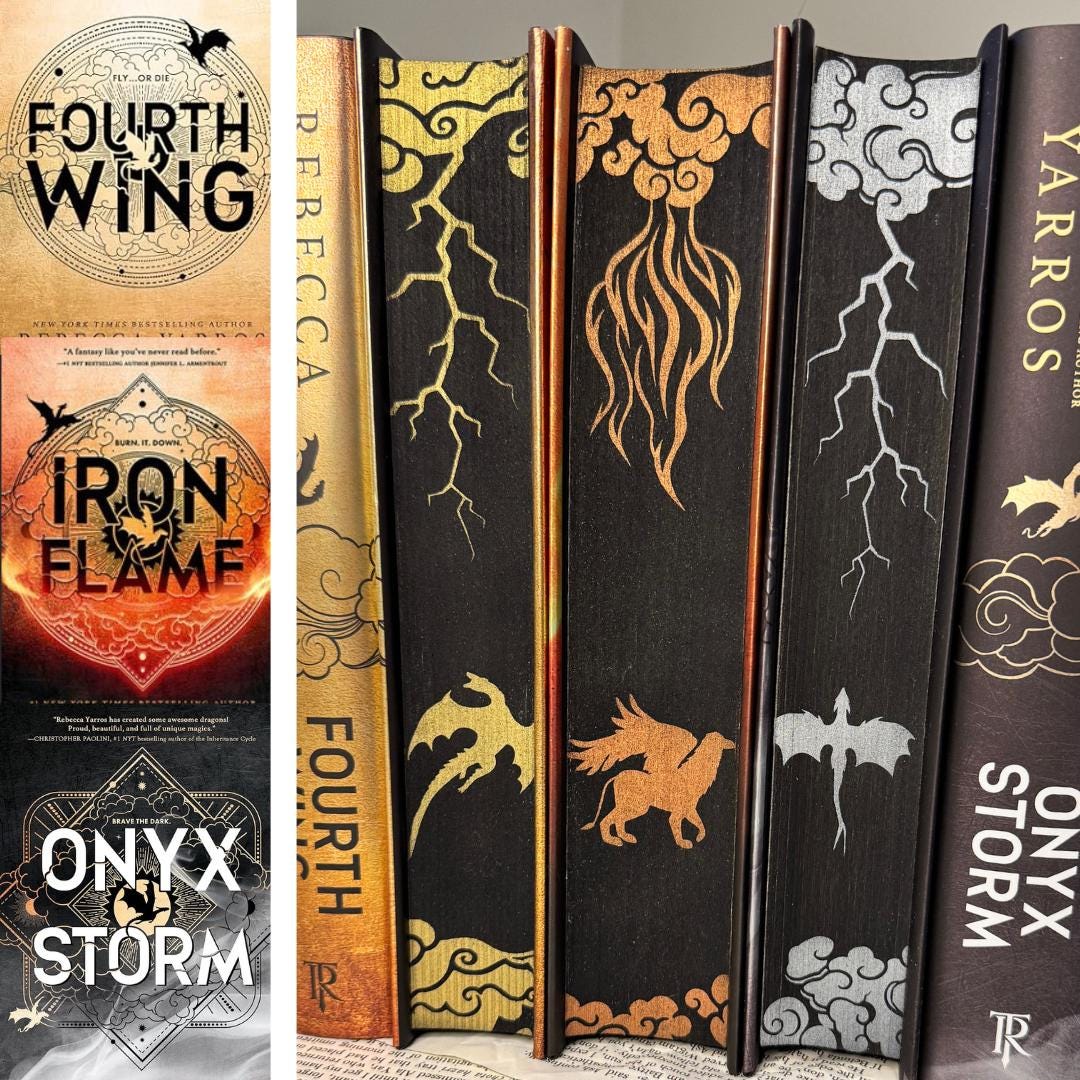 Fourth Wing, Iron Flame & Onyx Storm Cohesive Sprayed Edges Design - Etsy