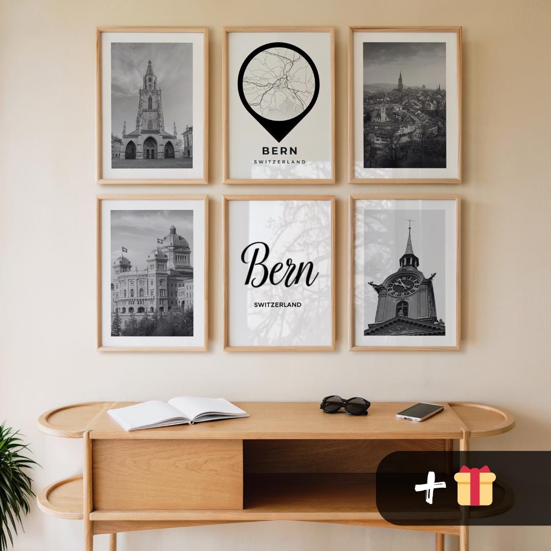 Bern Poster Set of 6,bern Print,bern Wall Art,bern Map,switzerland. - Etsy