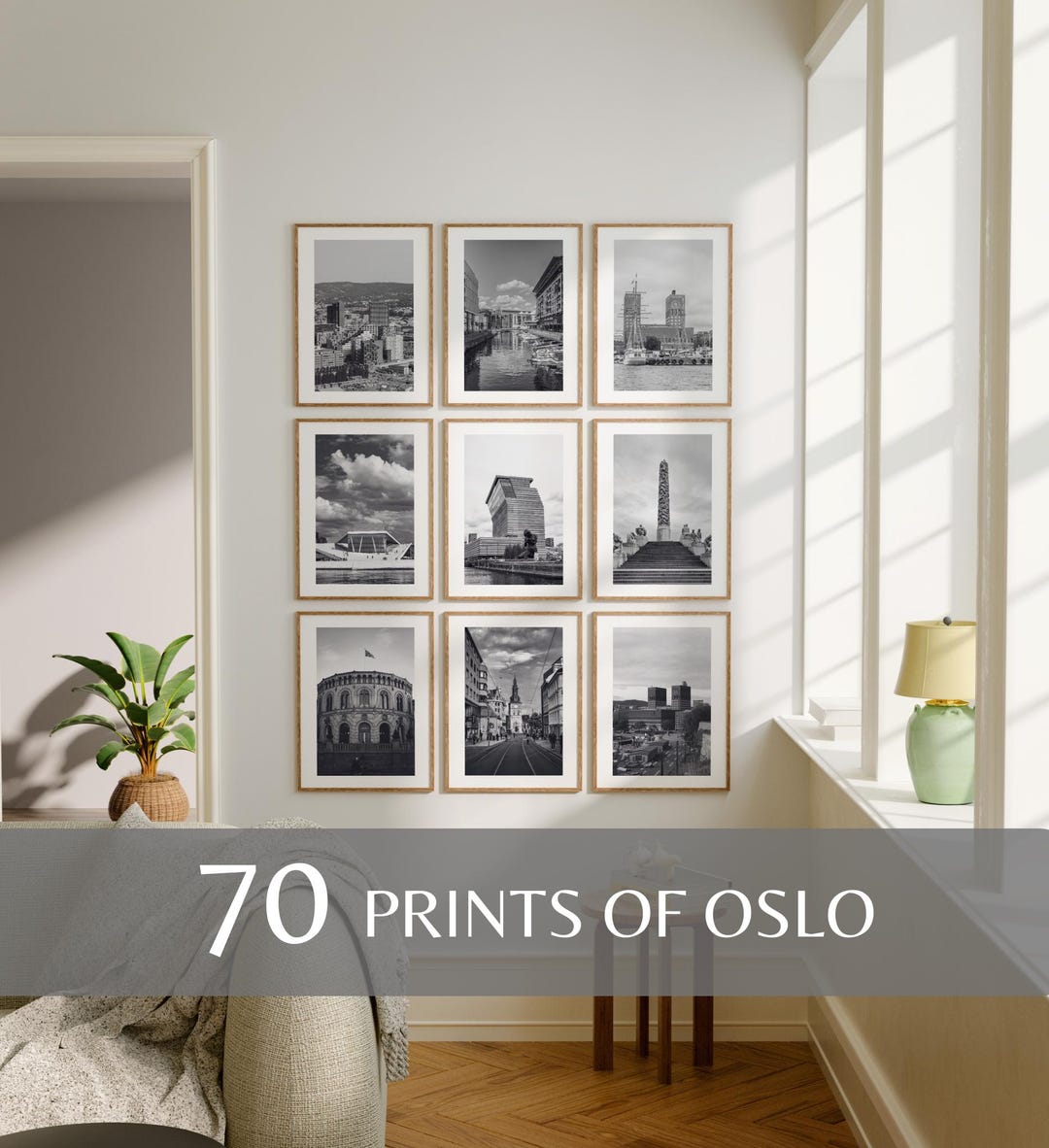 Oslo Photography Print Set, Norway Skyline,oslo Black and White ...
