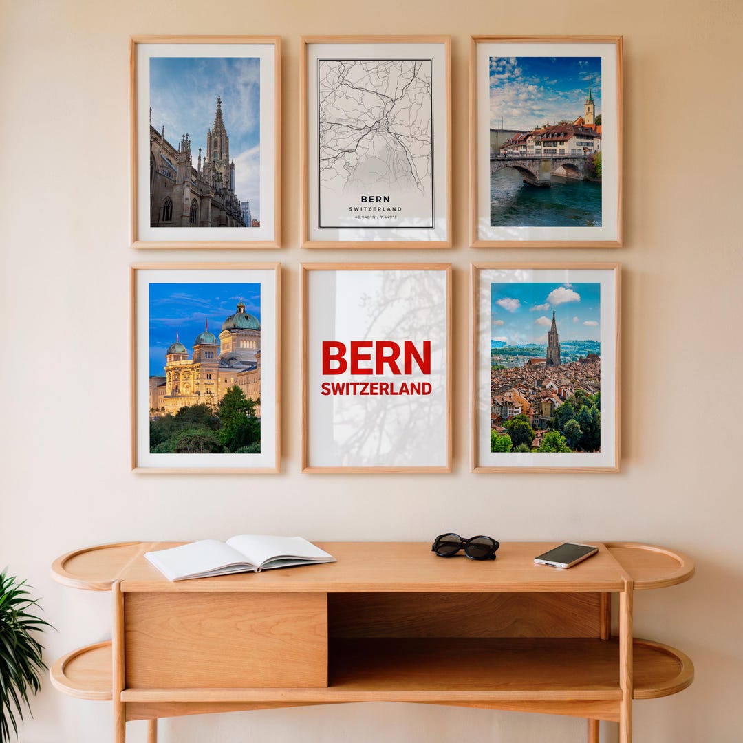 Bern Poster Set of 6 Prints,bern Poster,bern City Map,bern Decor ...